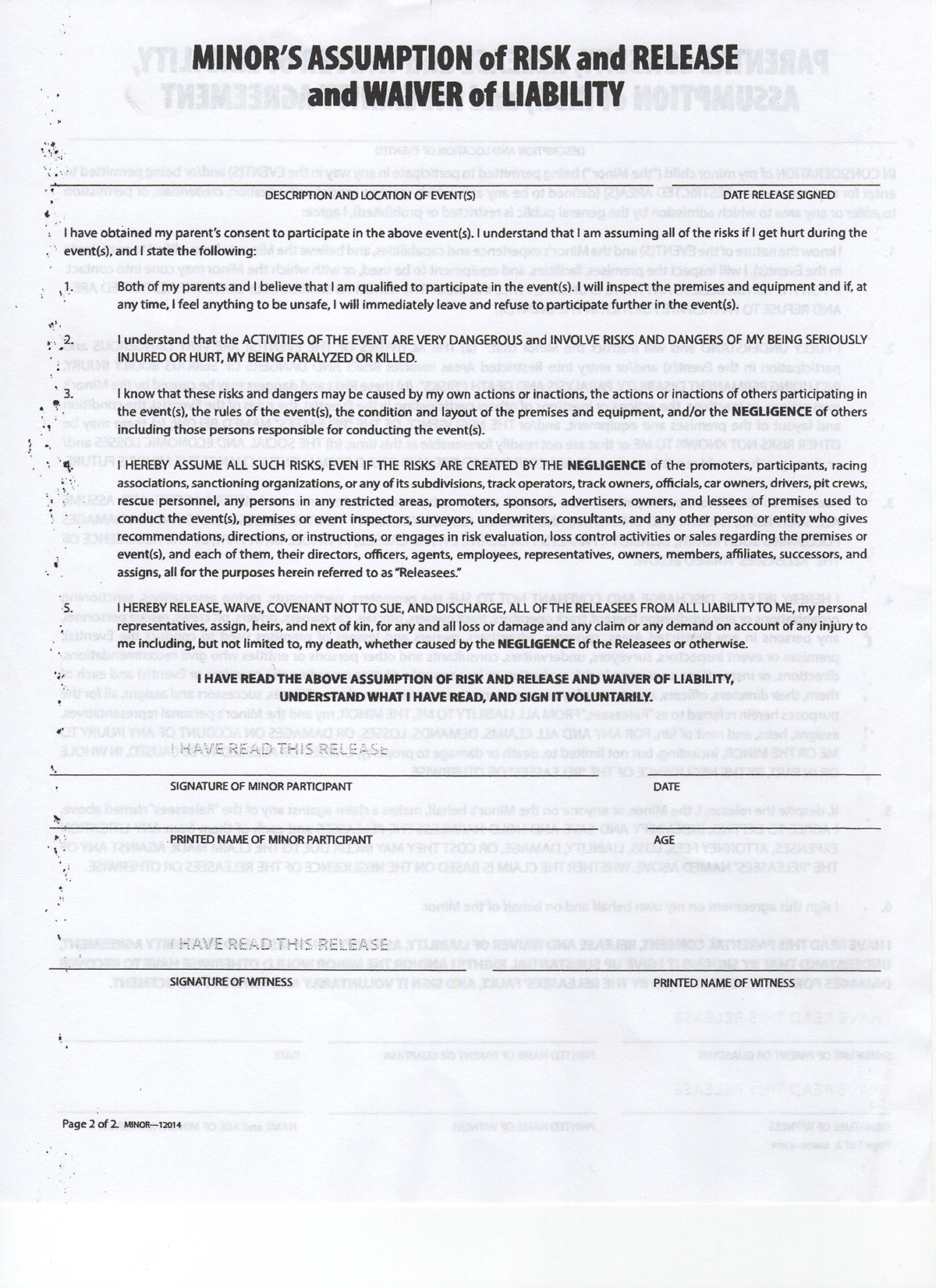 Chateau Speedway - Rules & Forms